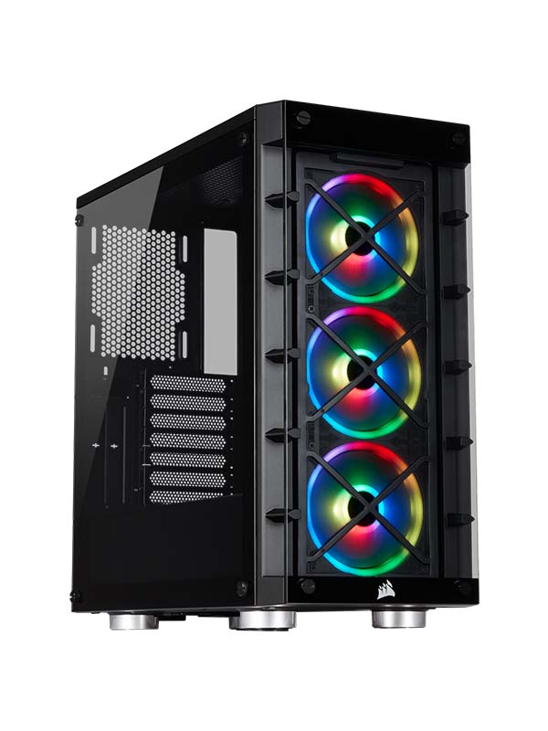 CASE Corsair Crystal ICUE 465X RGB Tempered Glass ATX Mid-Tower Case ...